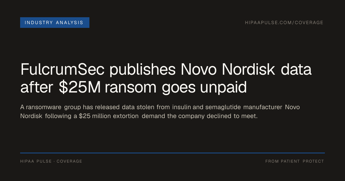 FulcrumSec publishes Novo Nordisk data after $25M ransom goes unpaid ...